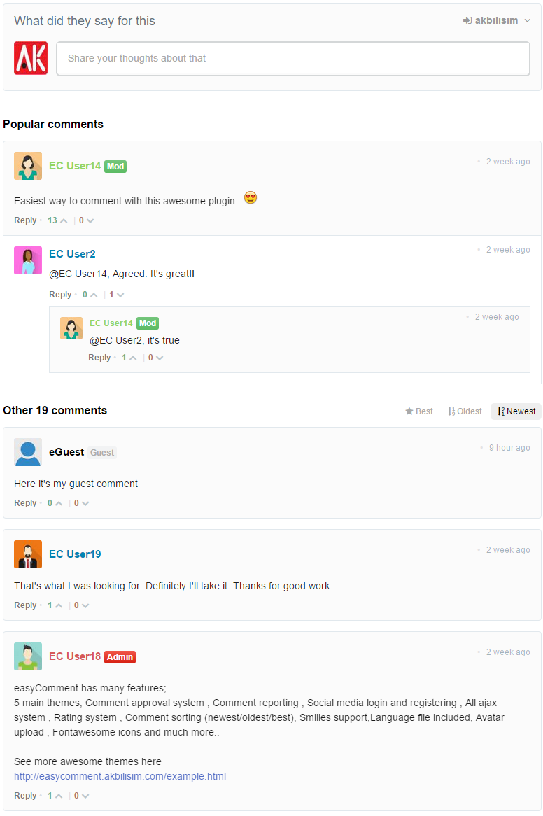 Easycomment Php Comment Script By Akbilisim Codecanyon 3681
